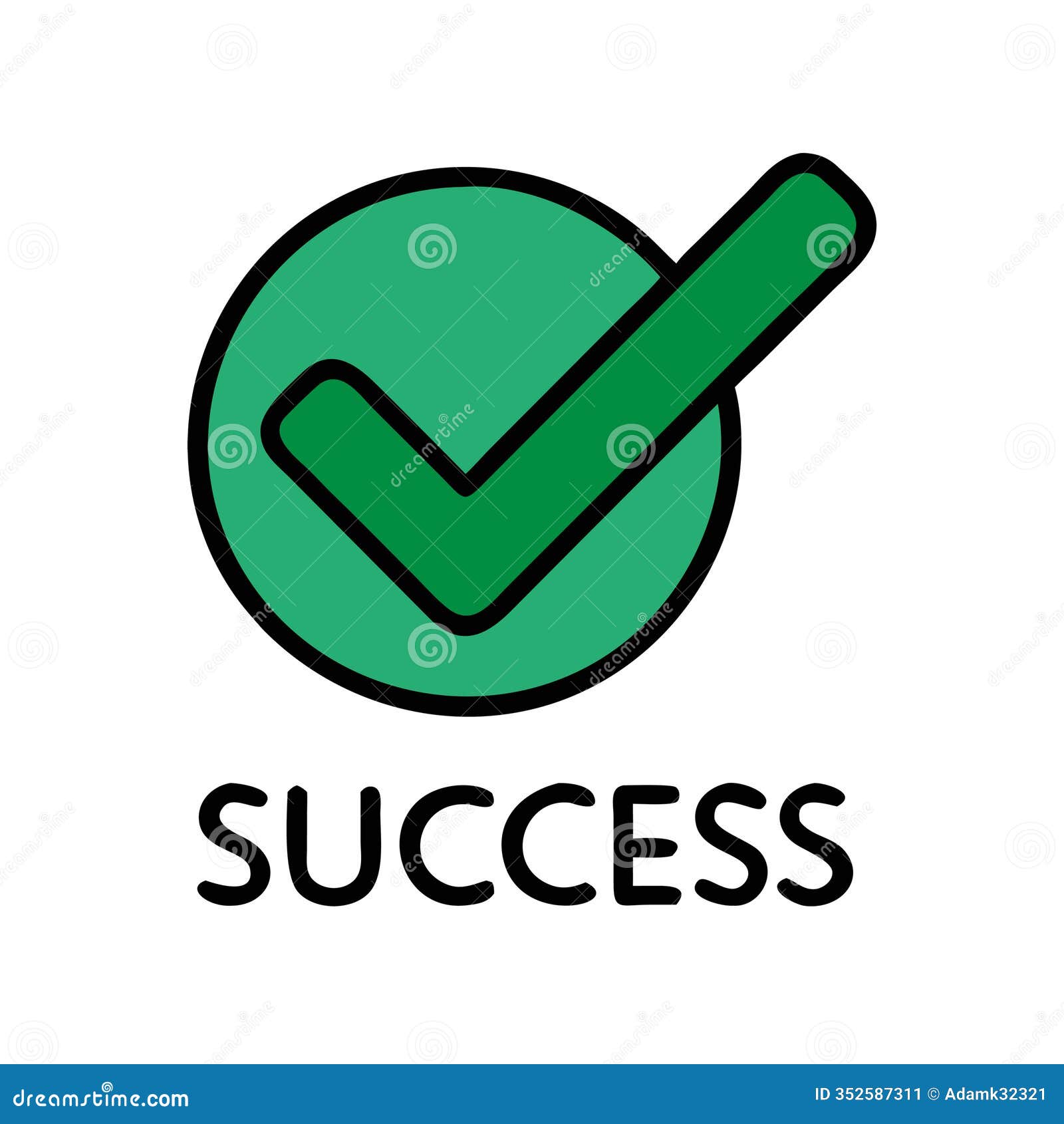 Checkmark Success Good Service Silhouette Icon Set. Confirmed Check ...