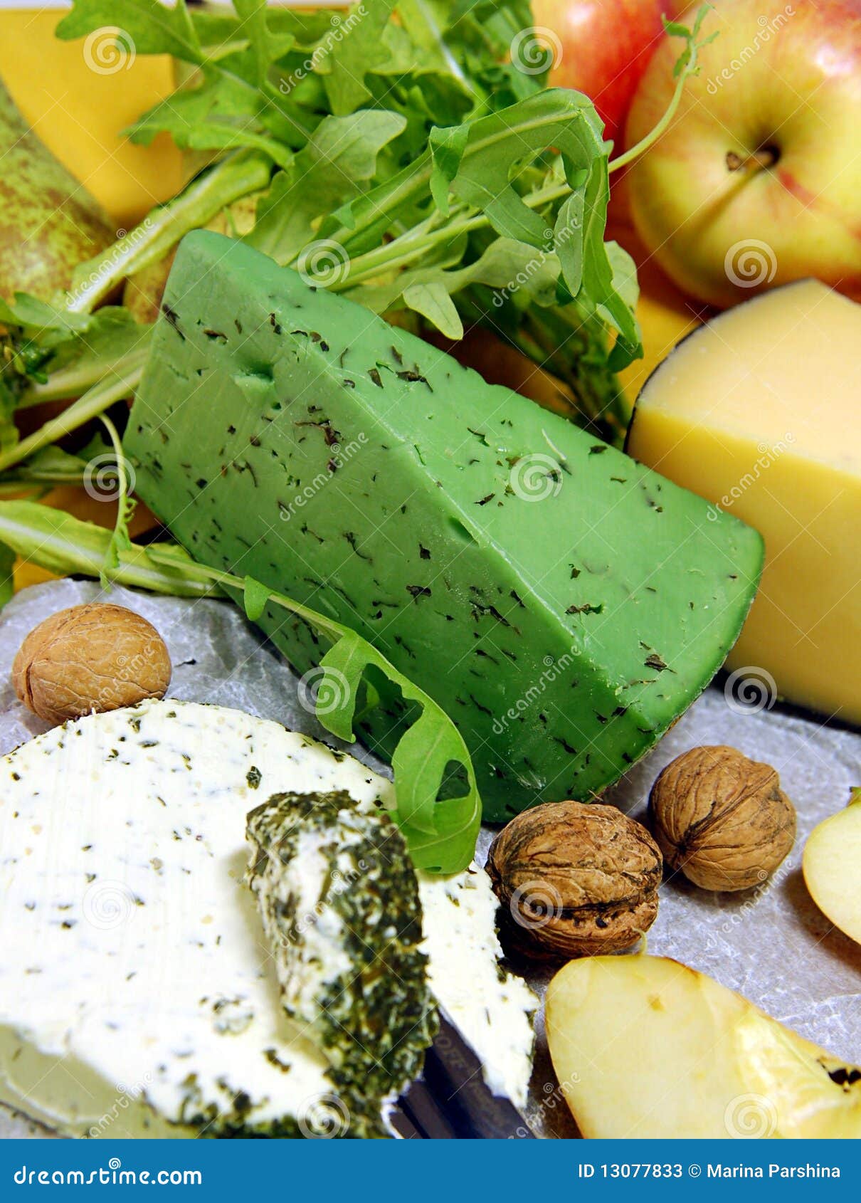 Green cheese stock image. Image of semi, natural, walnut - 13077833