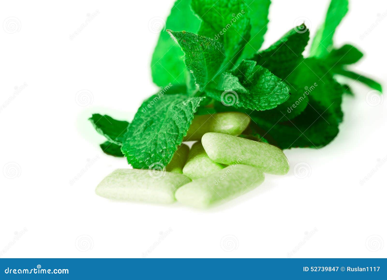 Green Chewing Gum on White - Food and Drink Stock Image - Image of ...