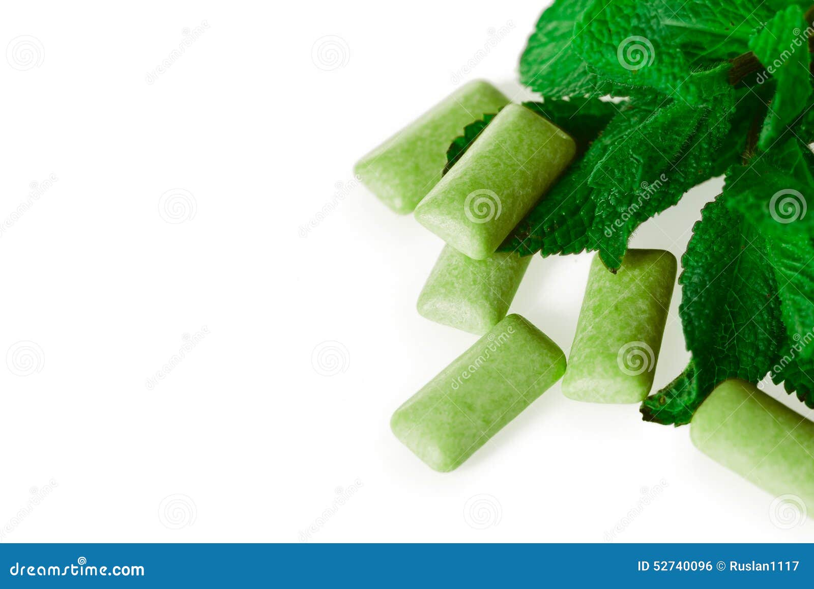 Green Chewing Gum on White - Food and Drink Stock Photo - Image of ...