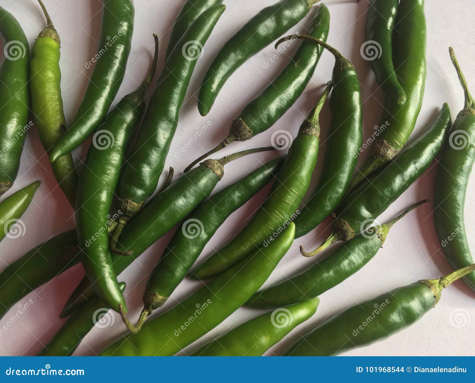 Green Chili Fingers On White Background Stock Photography ...