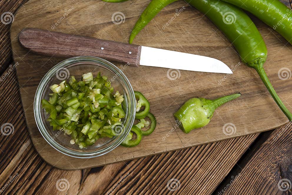 Green Chilis (cutted) stock image. Image of chilli, pepper - 53282497