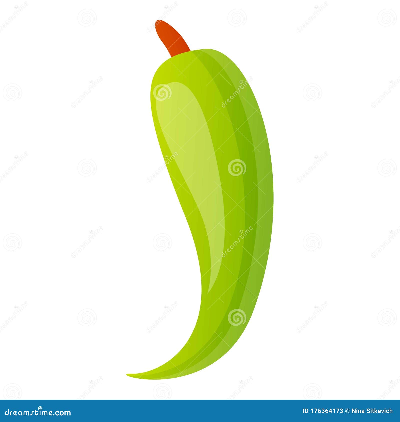 Green Chilli Pepper Icon, Cartoon Style Stock Vector - Illustration of ...