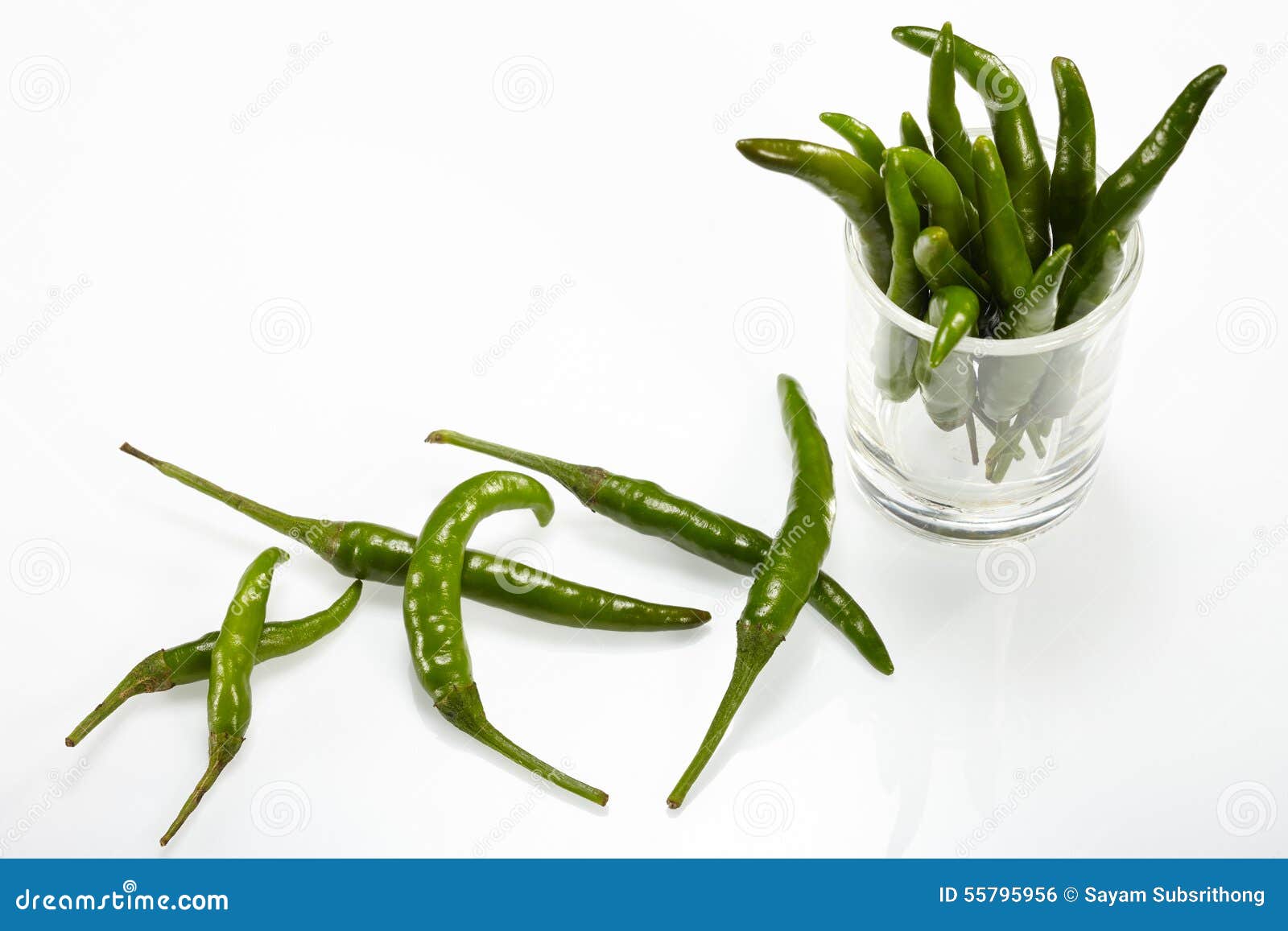 Green Chilli pepper stock photo. Image of background - 55795956