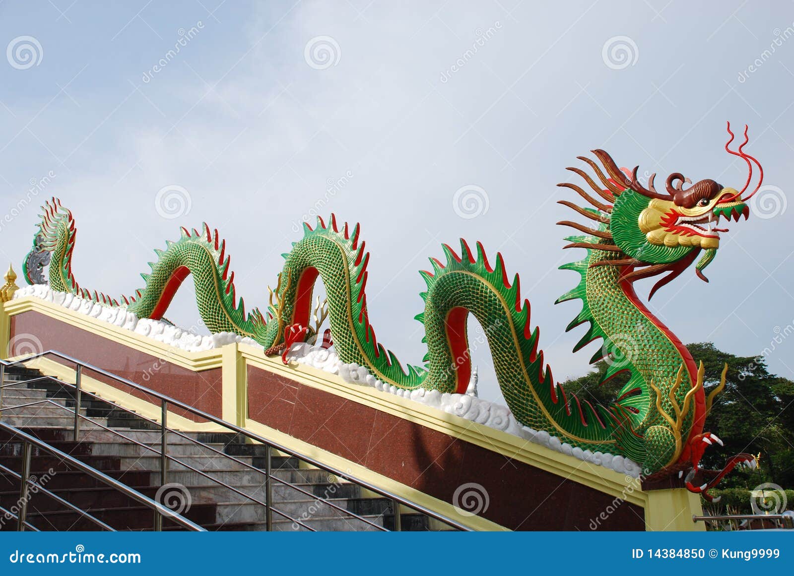 Green Chinese Dragon stock photo. Image of ornament, history - 14384850