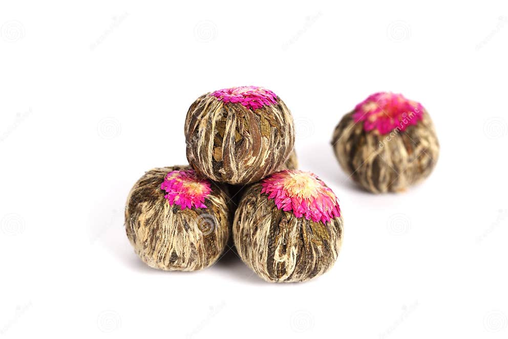 Green chinese tea balls stock image. Image of alternative - 12600733