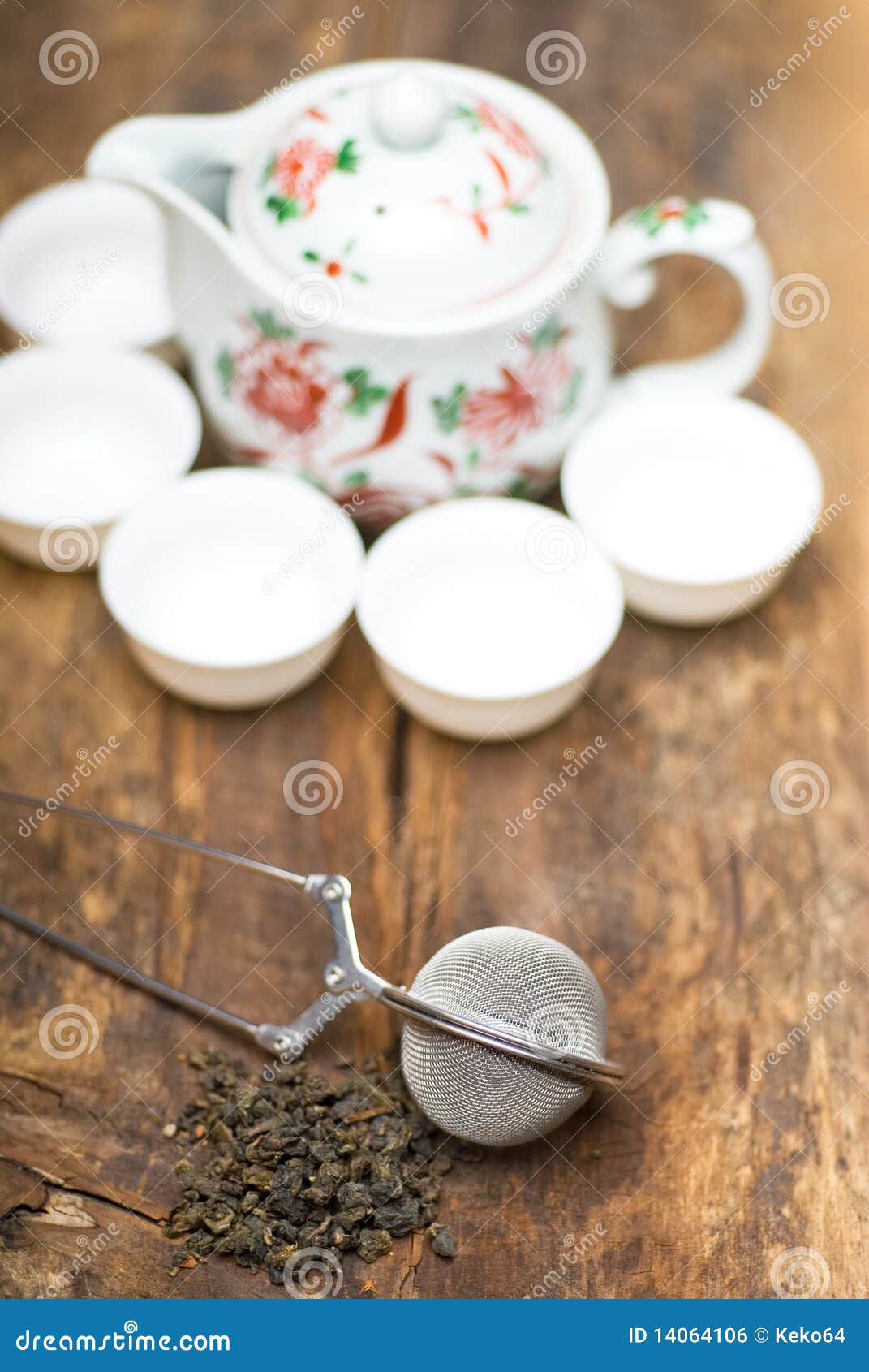Green chinese tea set stock photo. Image of beverage - 14064106