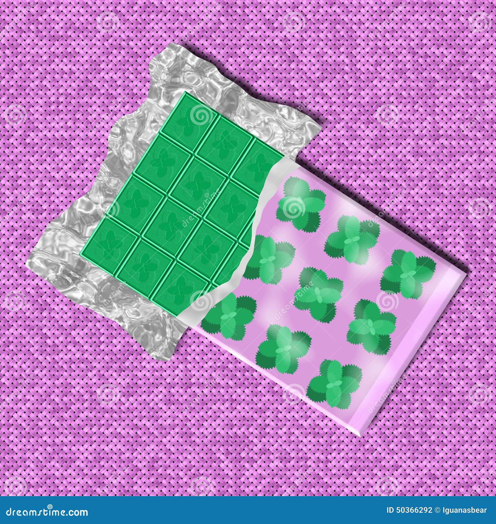 Green Chocolate Bar in Opend Package with Mint Leaves Stock ...