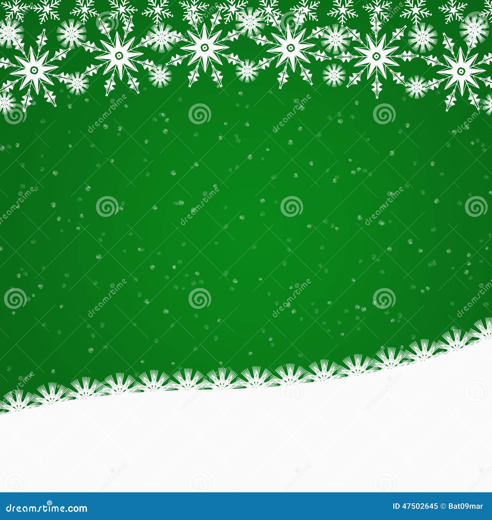 Green Christmas Border with Snowflakes Stock Illustration ...