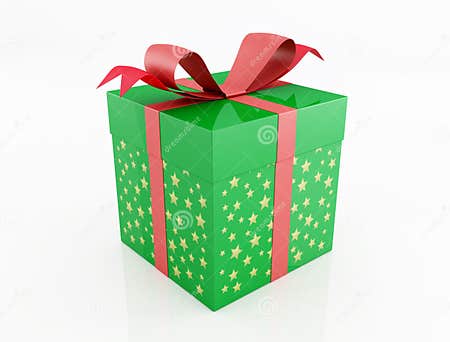 Green christmas present stock illustration. Illustration of srarry ...