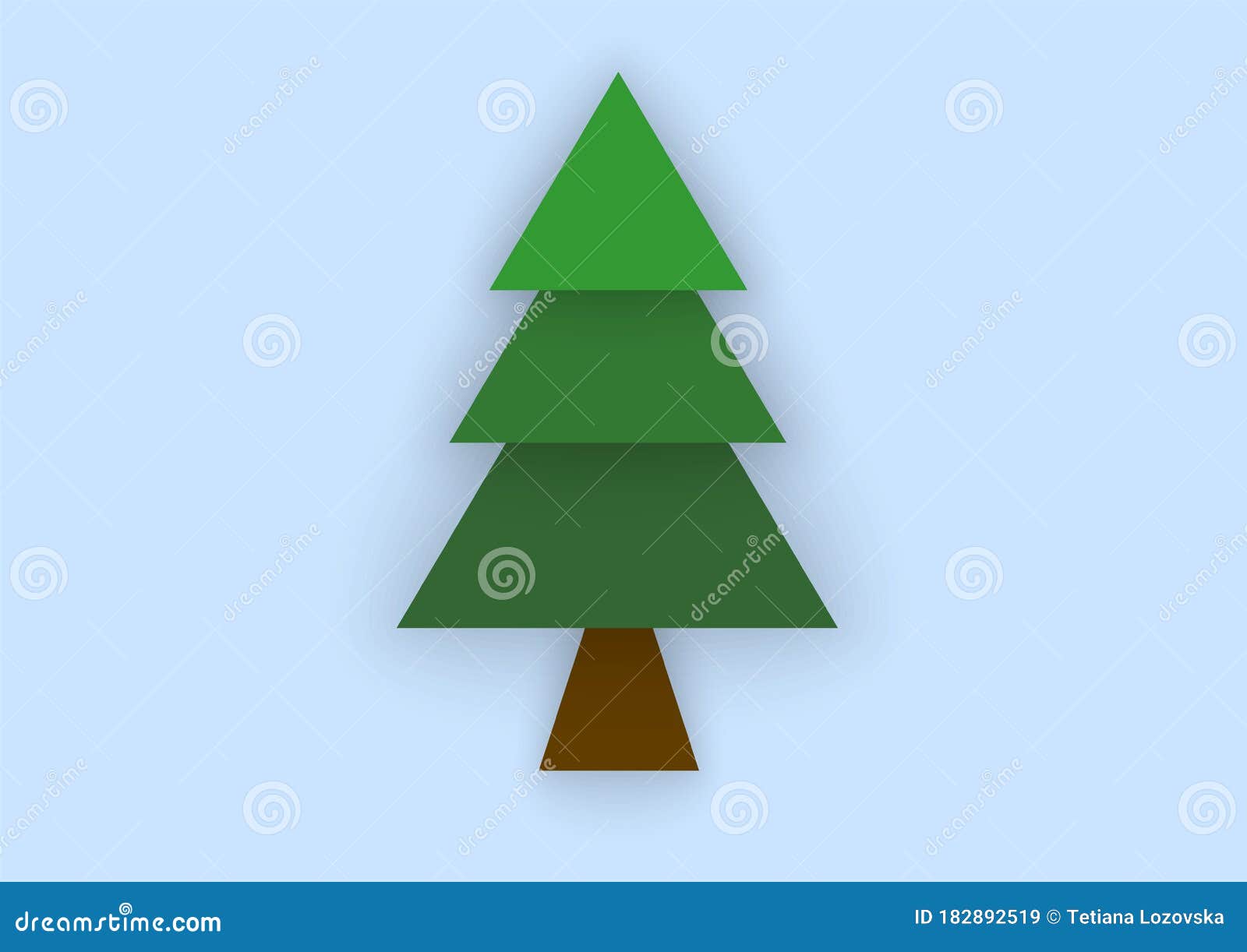 Green Christmas Tree of Triangles in Abstract Paper Cut Style Stock ...