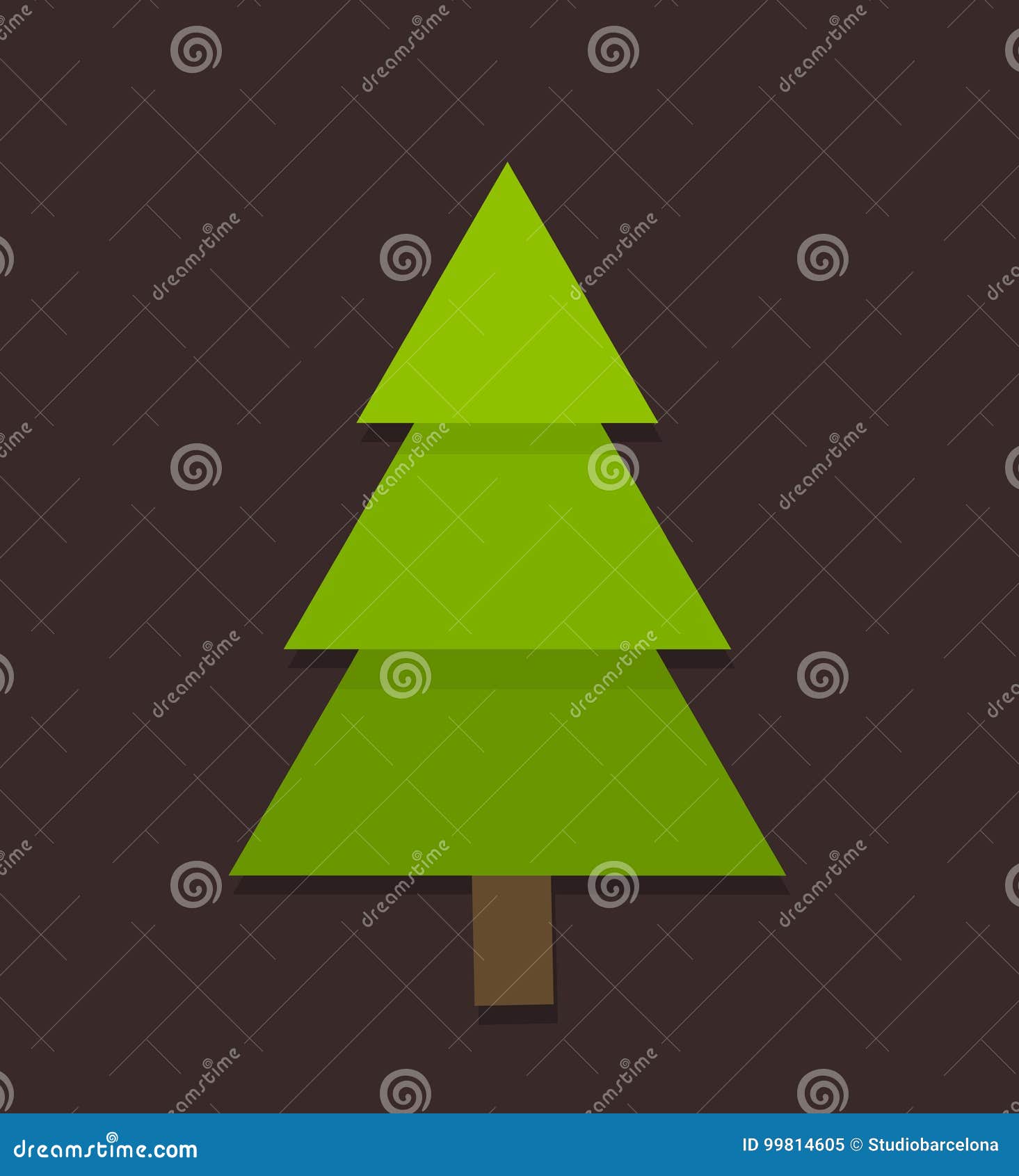 Simple Christmas tree stock vector. Illustration of green - 99814605