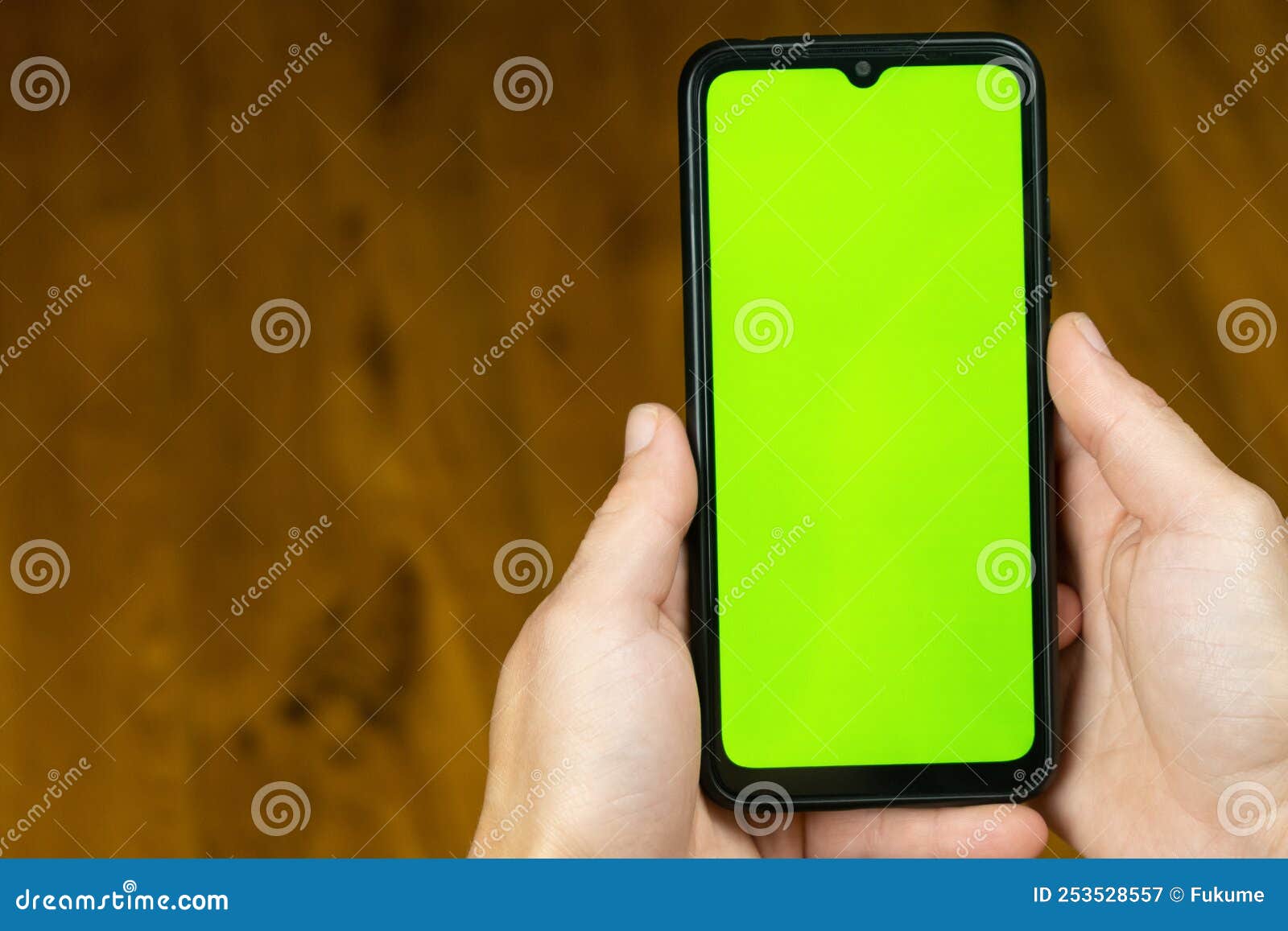 Green Chroma Key Hand with Phone Mockup Pattern. Stock Image - Image of ...