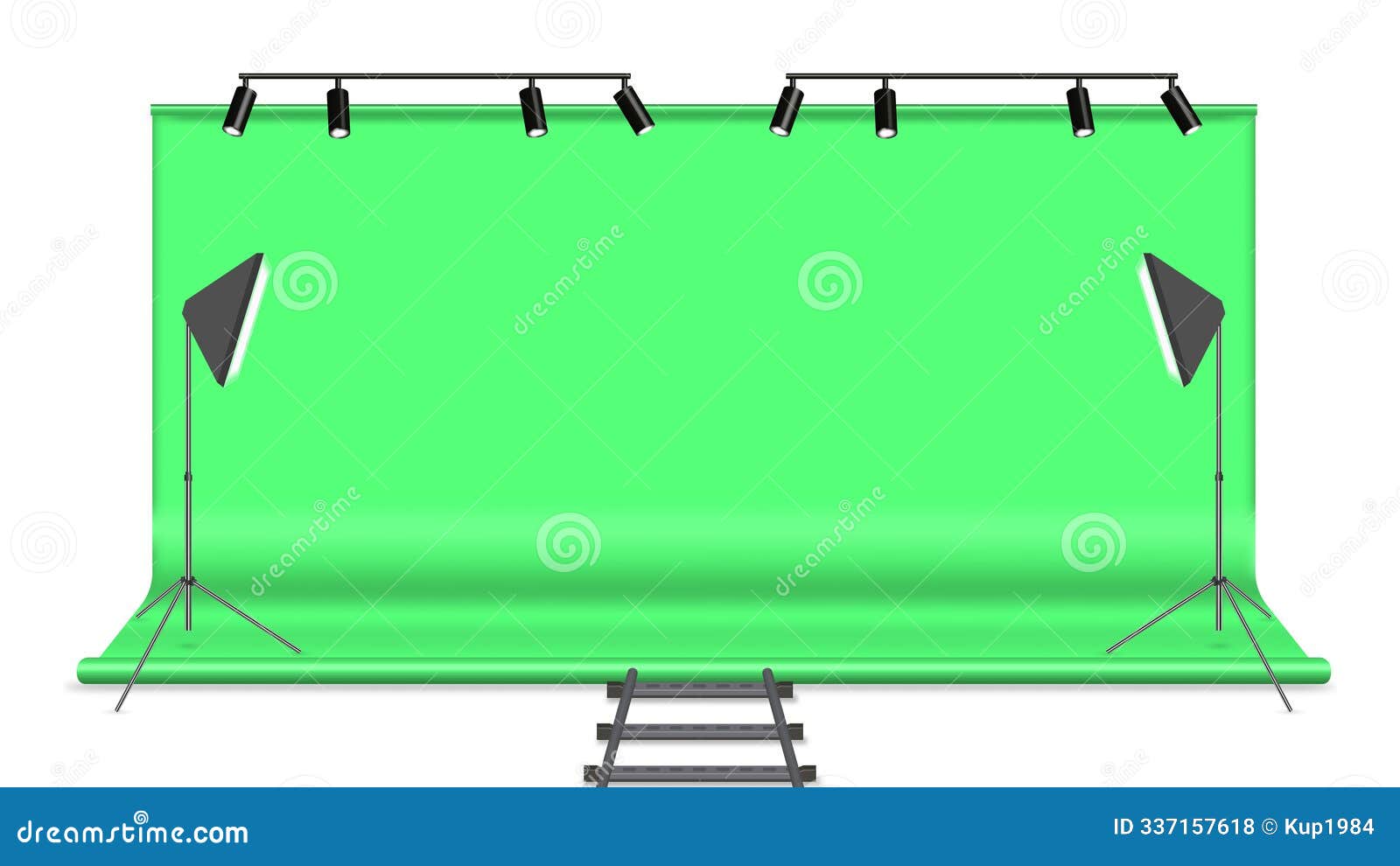 Green Chromakey Background With Tracking Cross Marks. Perfect For ...