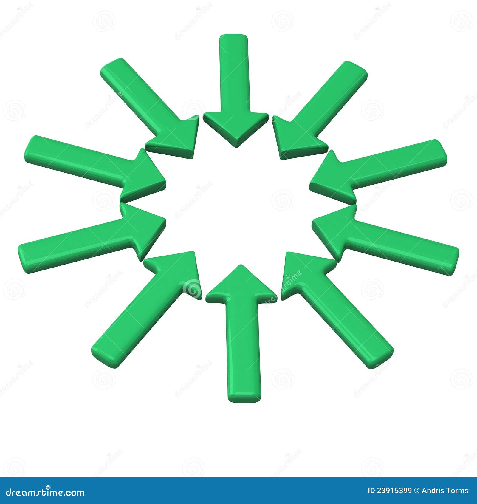 Green circle of arrows 3d stock illustration. Illustration of graph ...