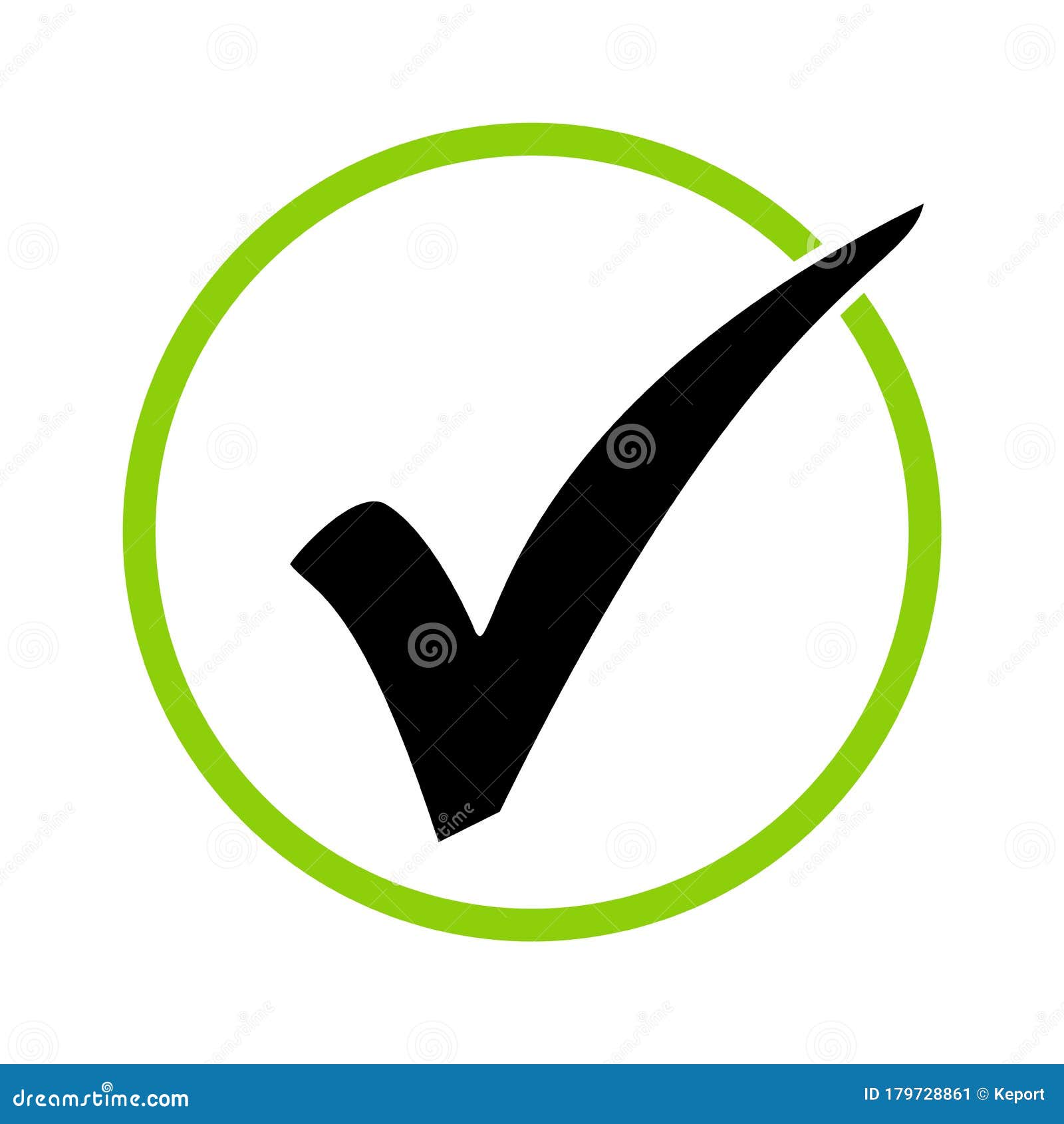 Green Check Mark Black Background