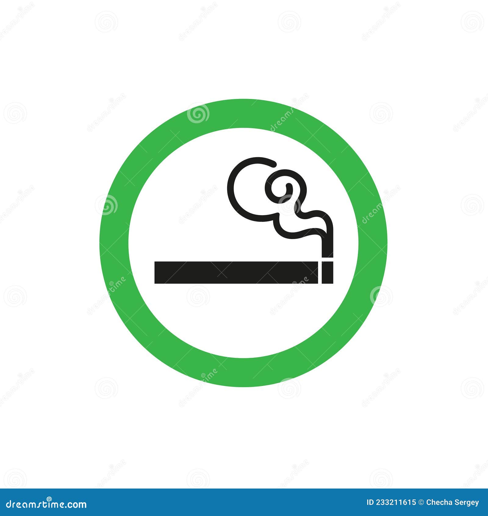 Smoking Area. Vector Permitting Sign. Stock Vector - Illustration of ...