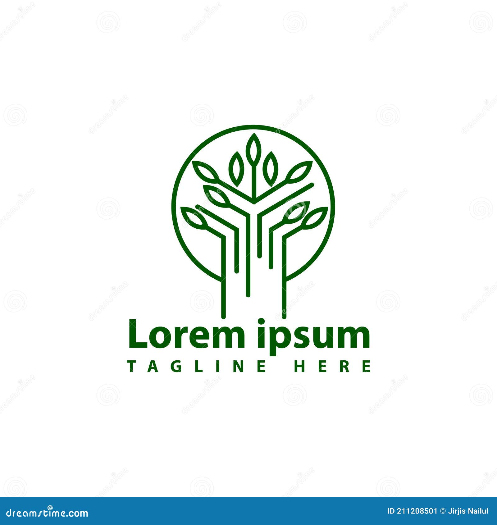 Green Circle Digital Tree Logo Vector Graphics Elements Stock Vector ...