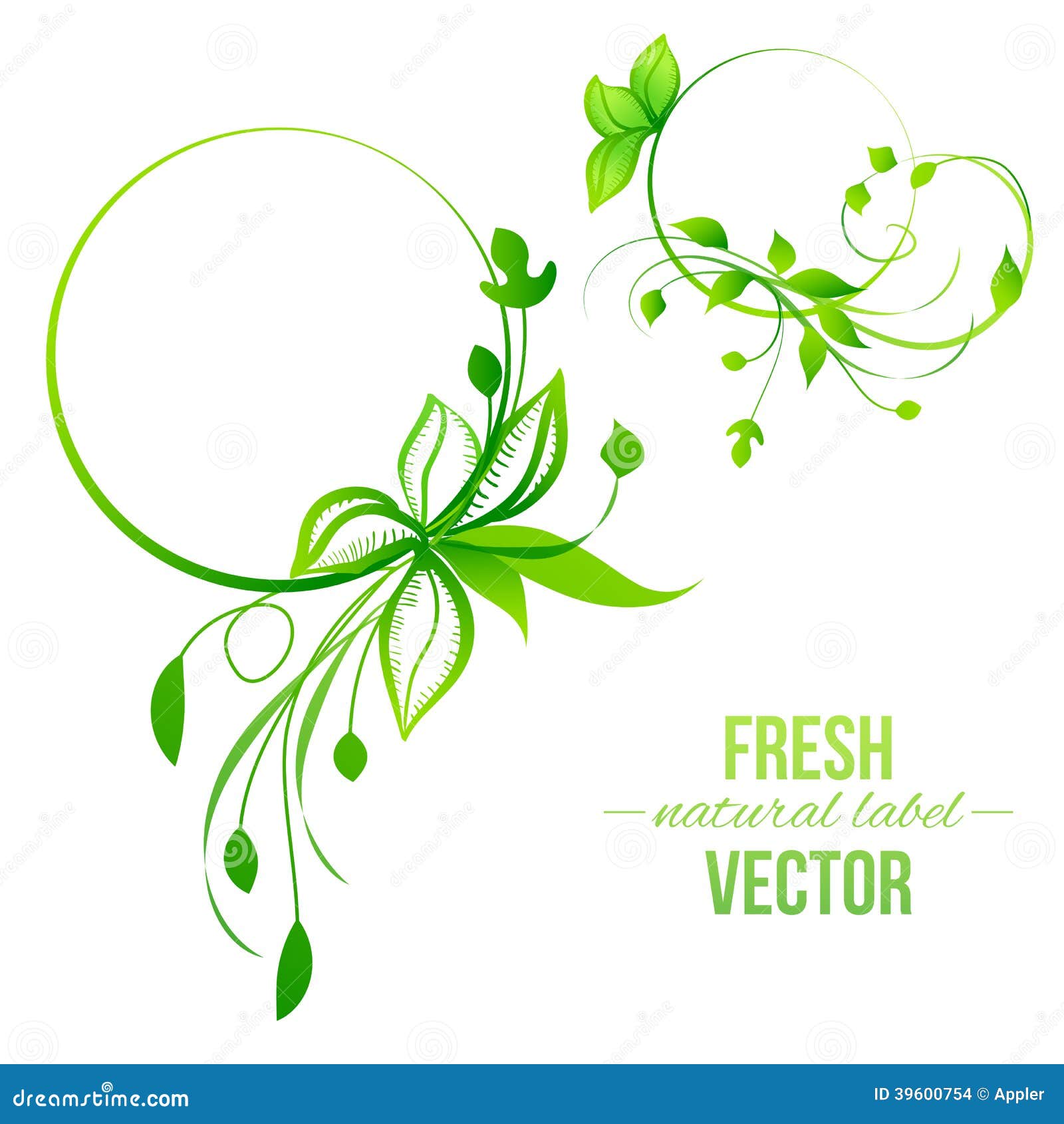 Green Circle Label Design Elements Stock Illustration - Illustration of ...