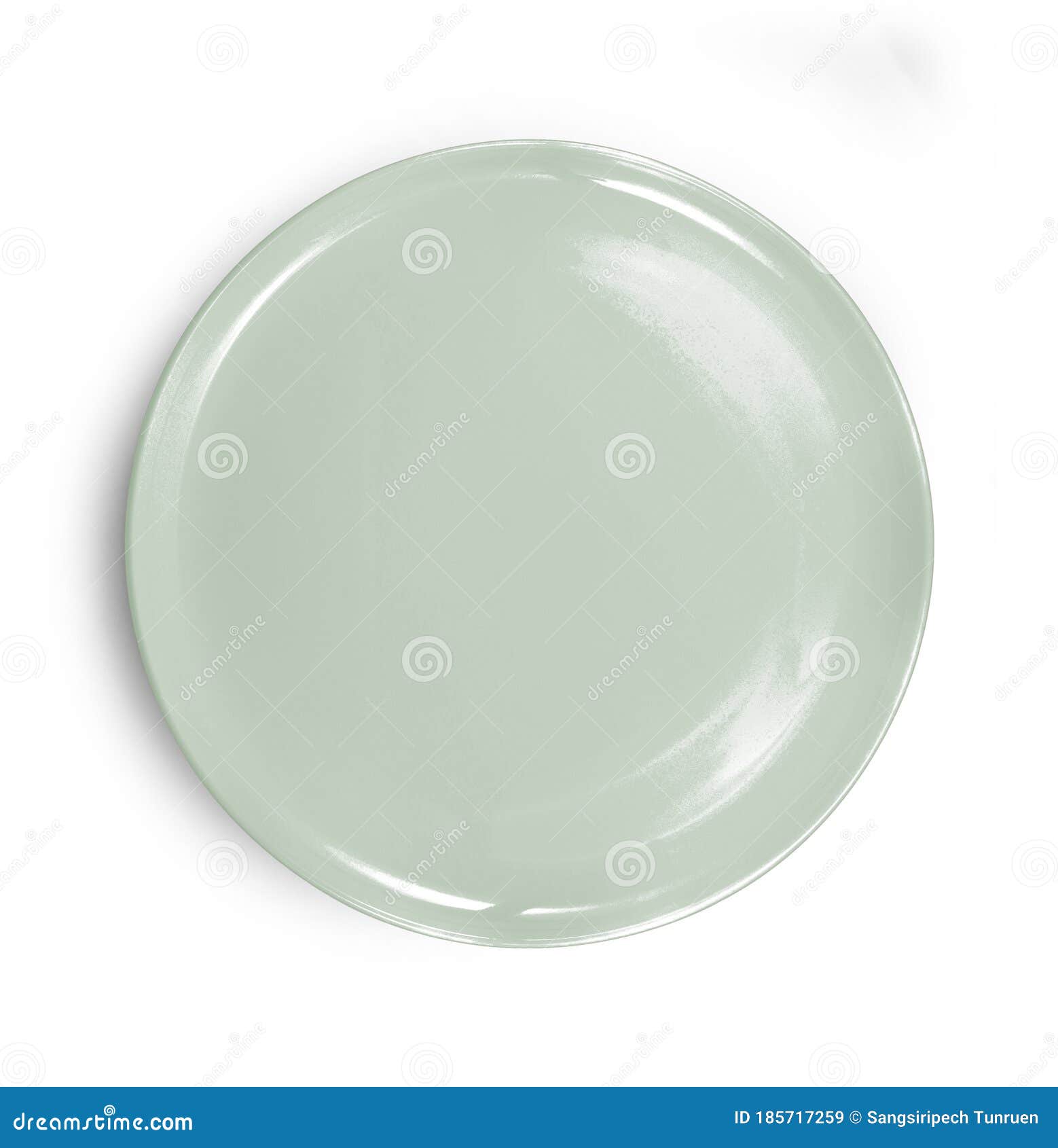 Green Circle Plate on White Background Stock Image - Image of dinner ...