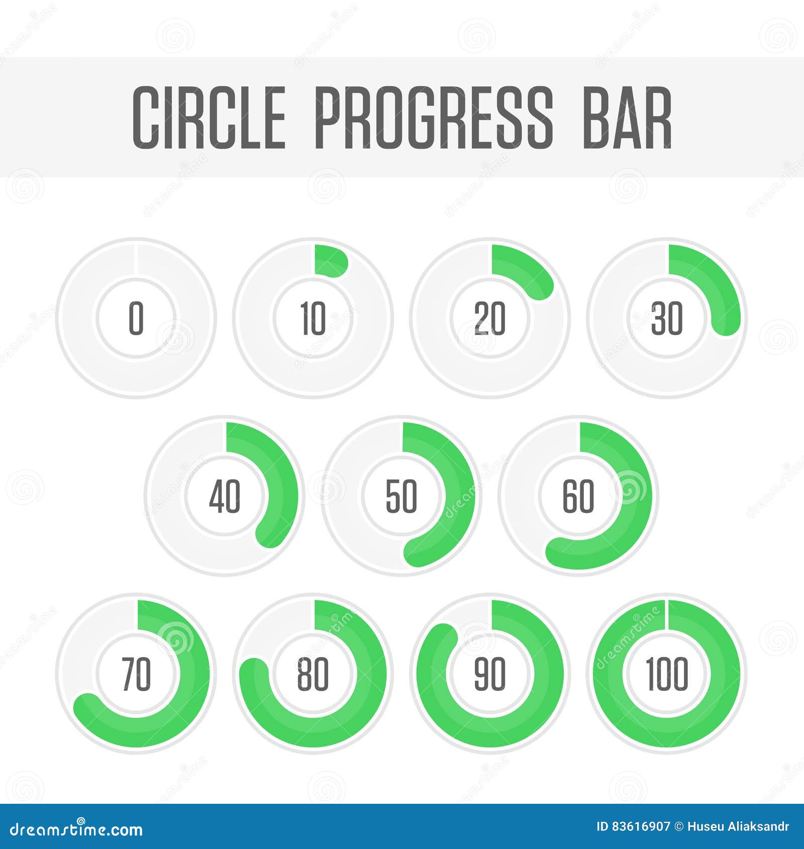 Green circle progress bar. stock vector. Illustration of element - 83616907 Green circle progress bar. stock vector. Illustration of element - 83616907
