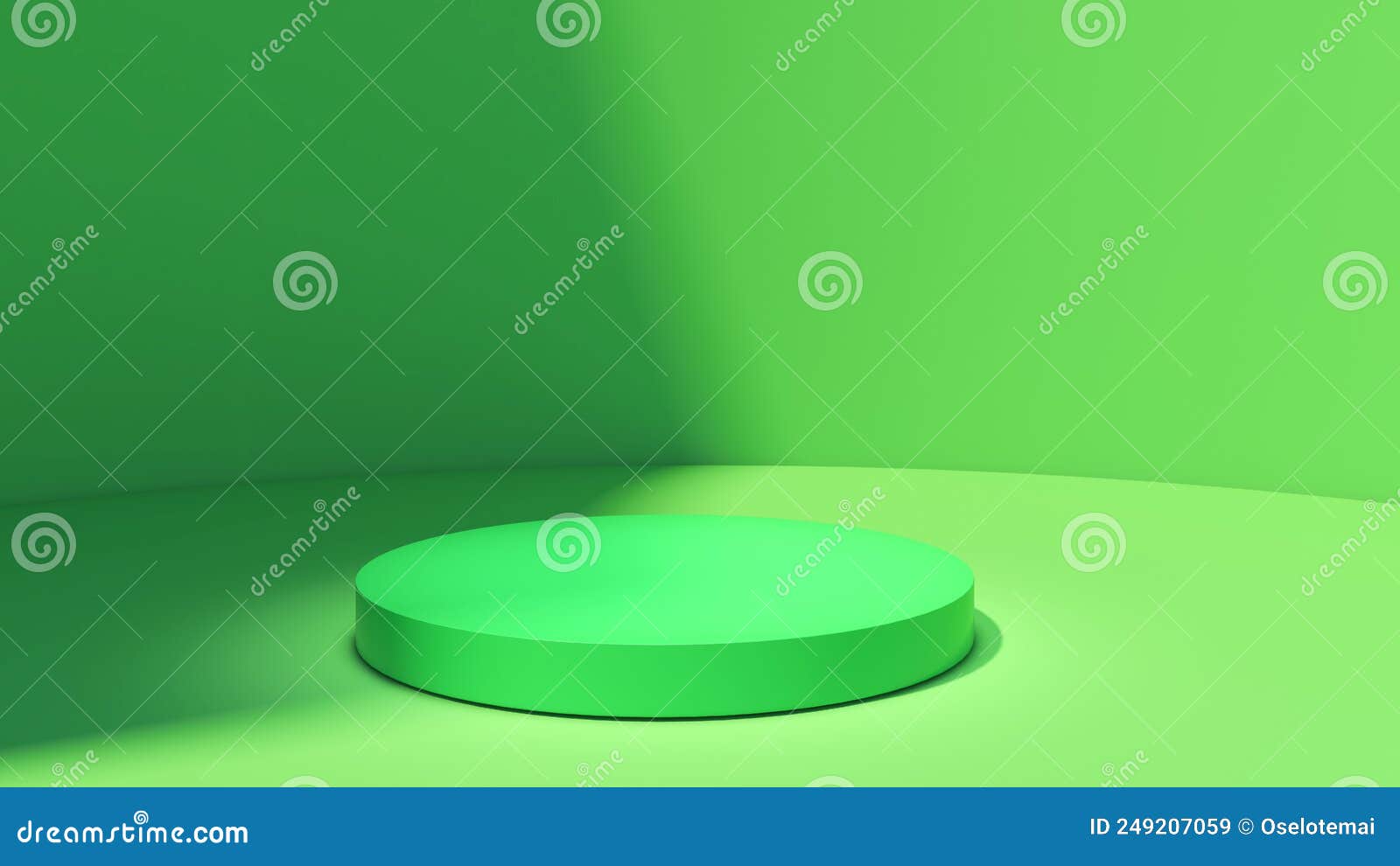 Green Circle Stand on a Curved Wall with Light and Shadow,mock Up ...