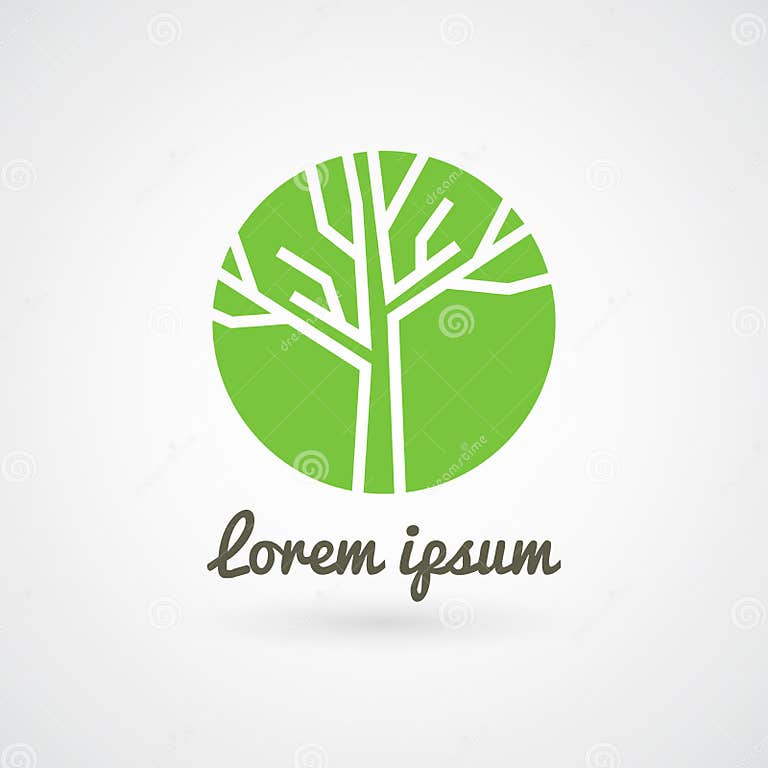 Green Circle Tree Logo, Design Template Stock Vector - Illustration of ...