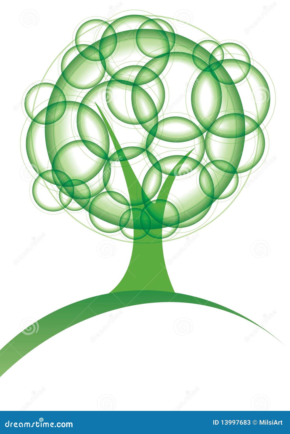 Green circles tree stock vector. Illustration of forest - 13997683