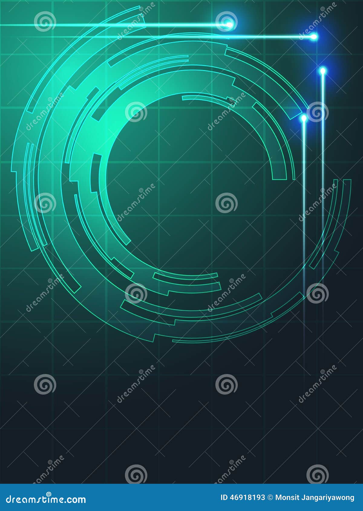 Green Circlular Technology Background Stock Vector - Illustration of ...