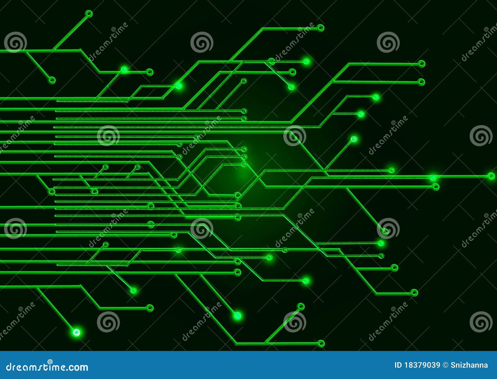 Green circuit Board stock illustration. Illustration of communication ...