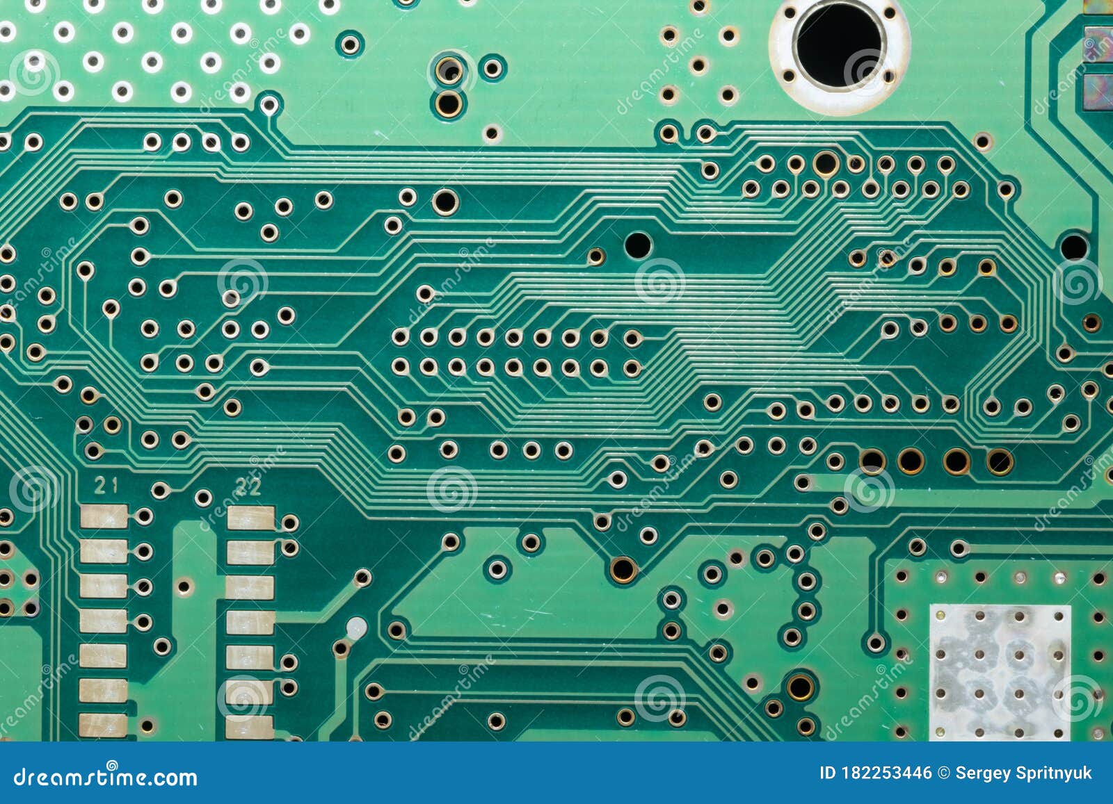 Green Circuit Board without Components Stock Photo - Image of industry ...