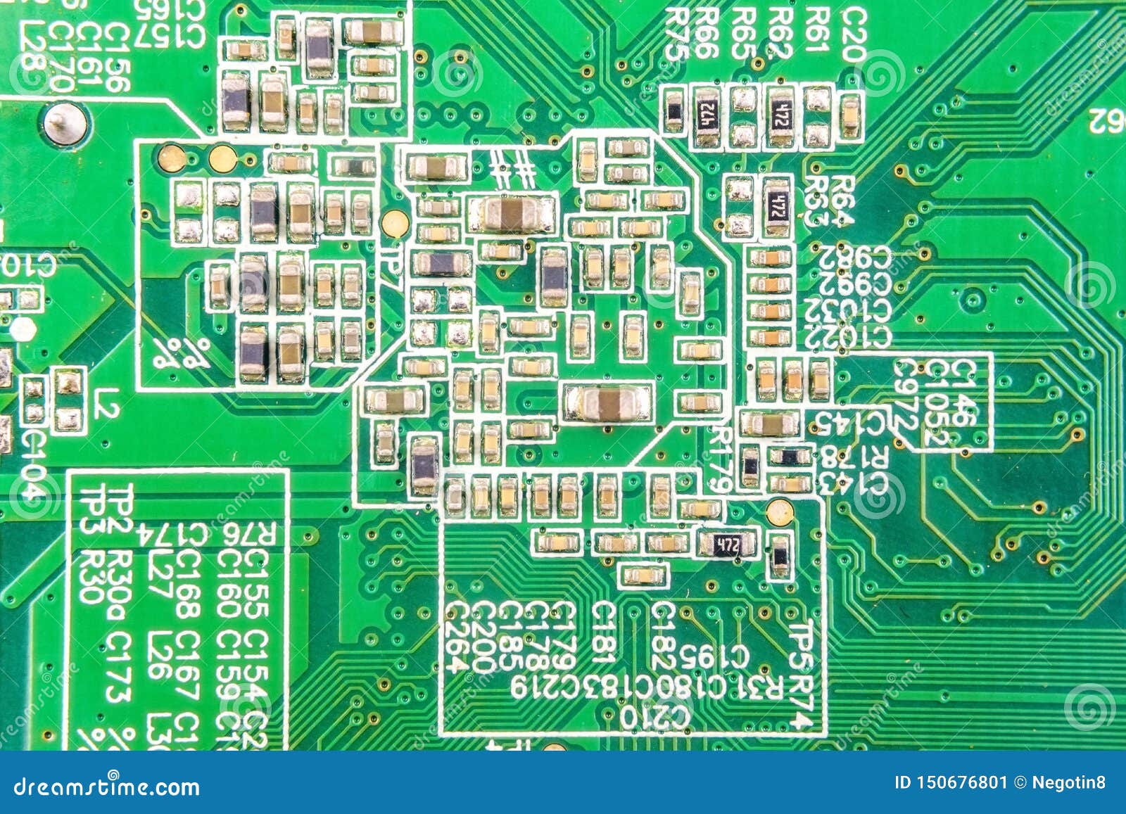Green Circuit Board. Electronic Computer Hardware Technology Stock ...
