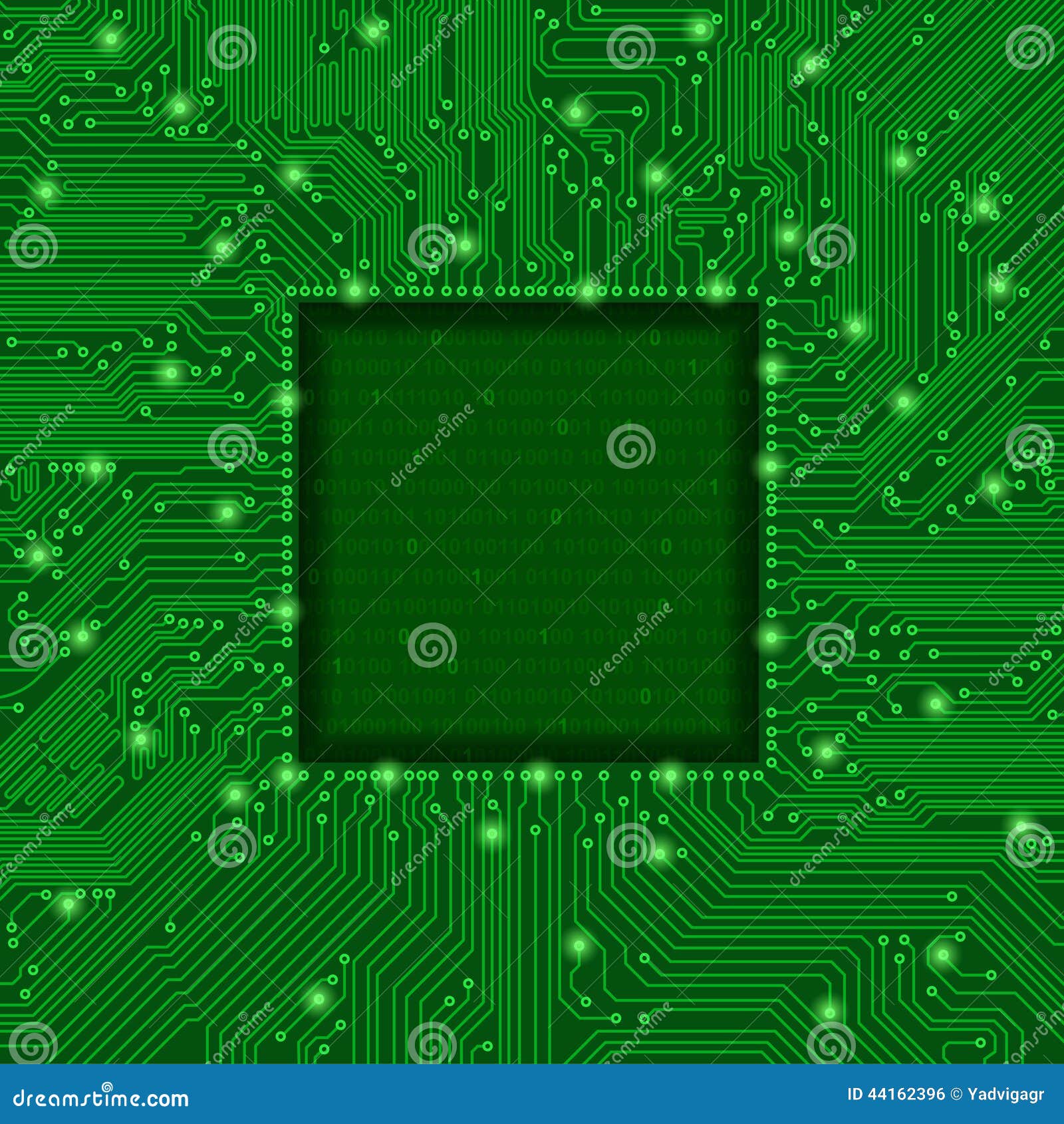 Green circuit board frame stock vector. Illustration of processor ...