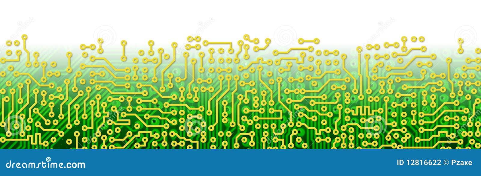 Green Circuit Board Graphical Border Stock Illustration - Illustration ...