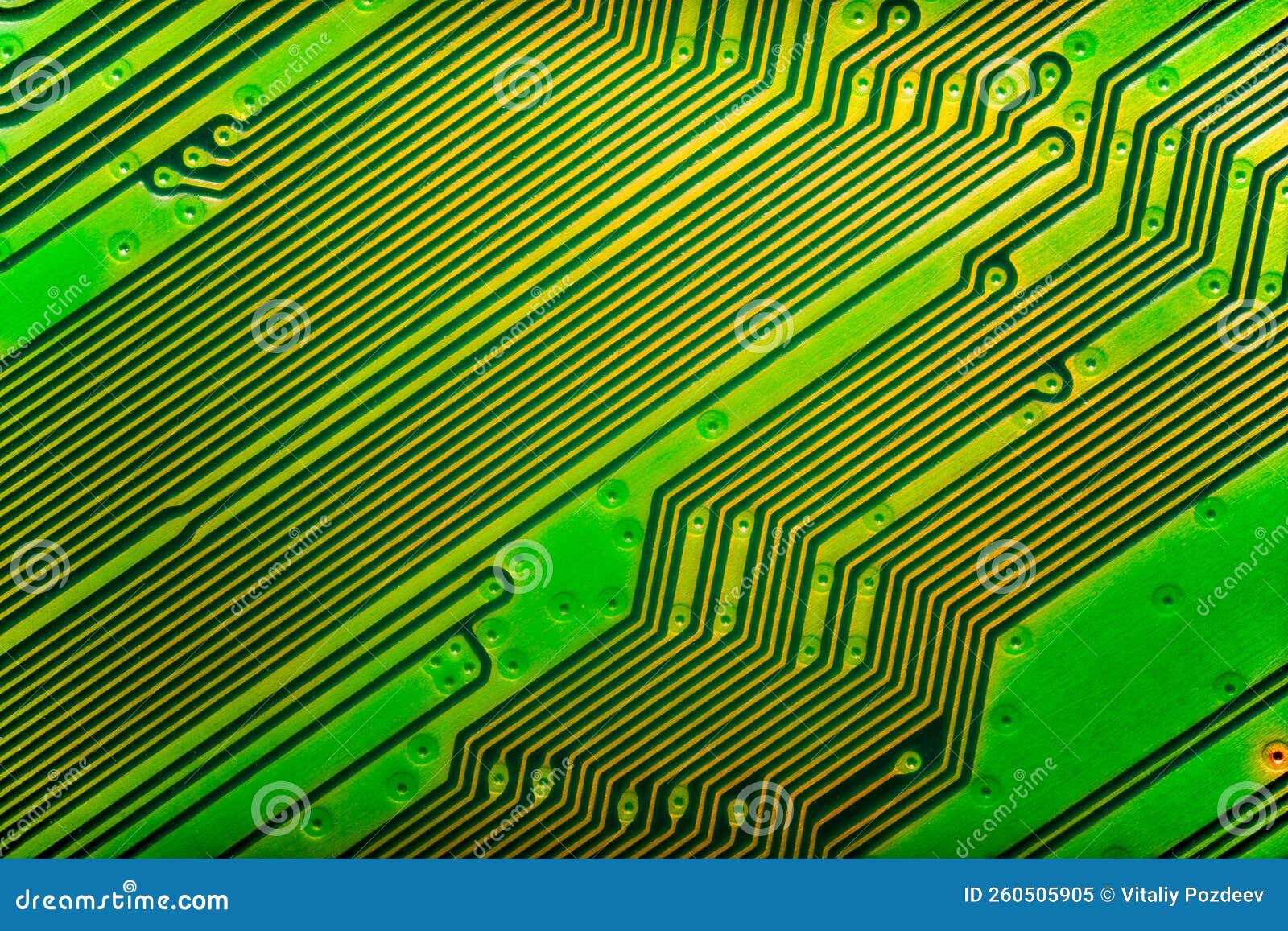 Green Circuit Board PCB without Components. Stock Image - Image of ...