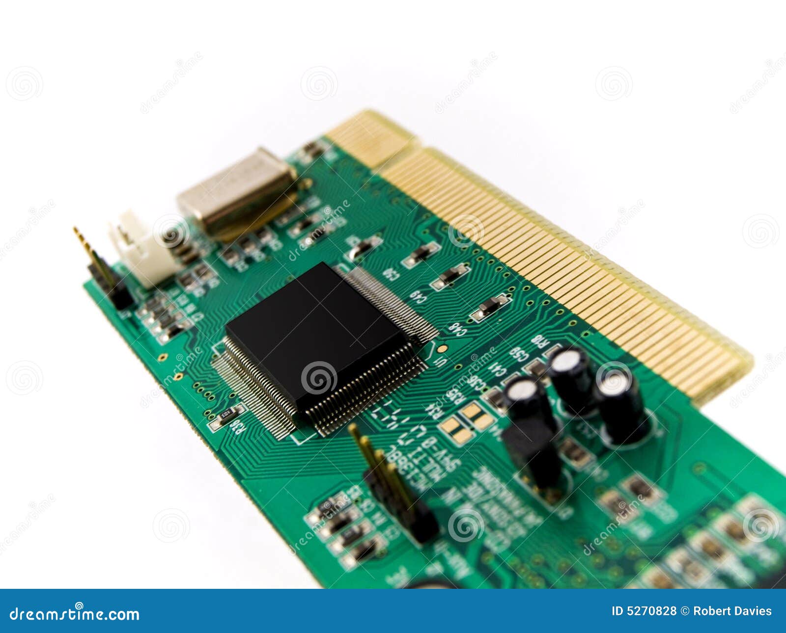 Green Circuit Board PCI on White Background Stock Photo - Image of ...