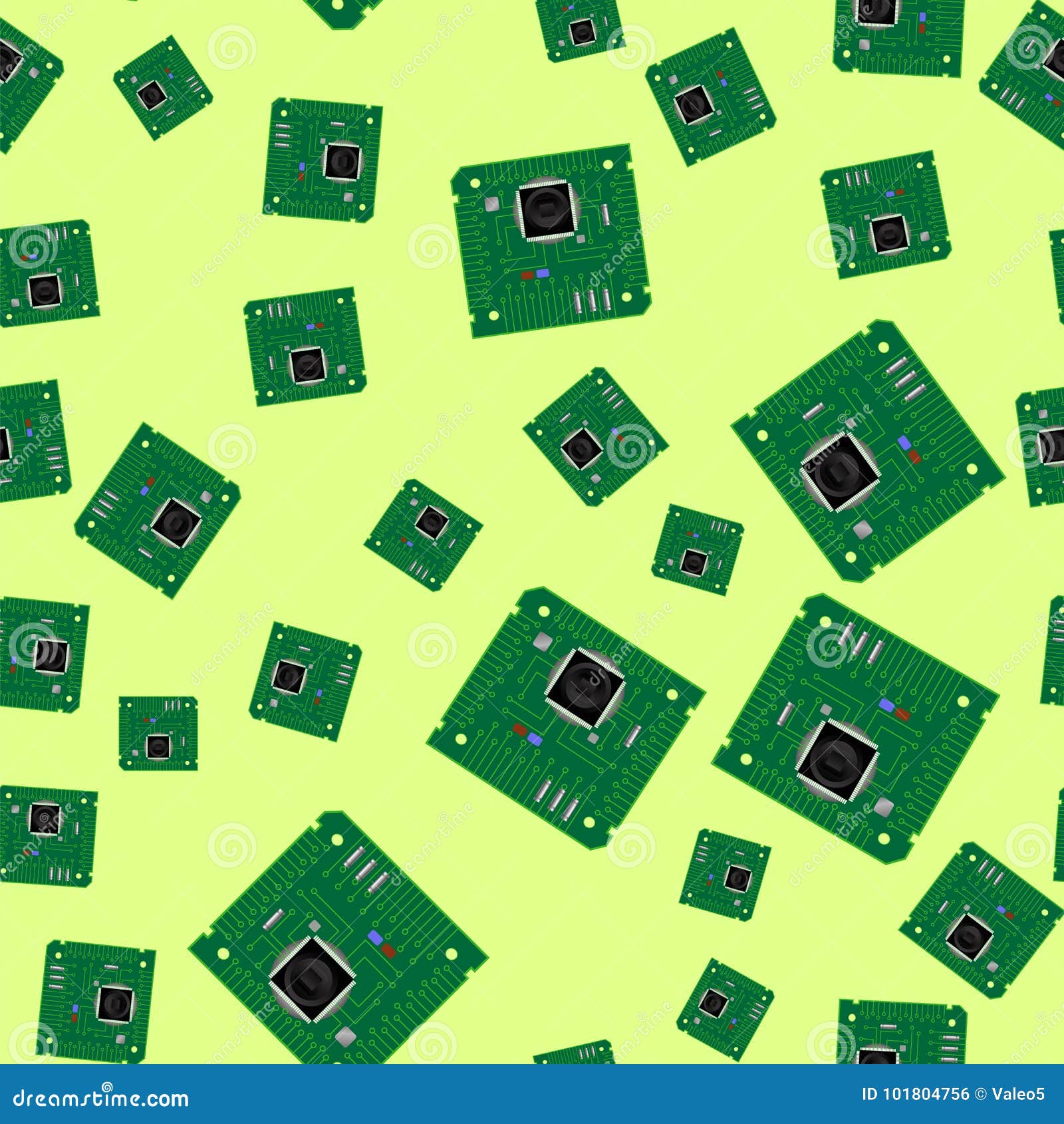 Green Circuit Board Seamless Pattern Stock Illustration - Illustration ...