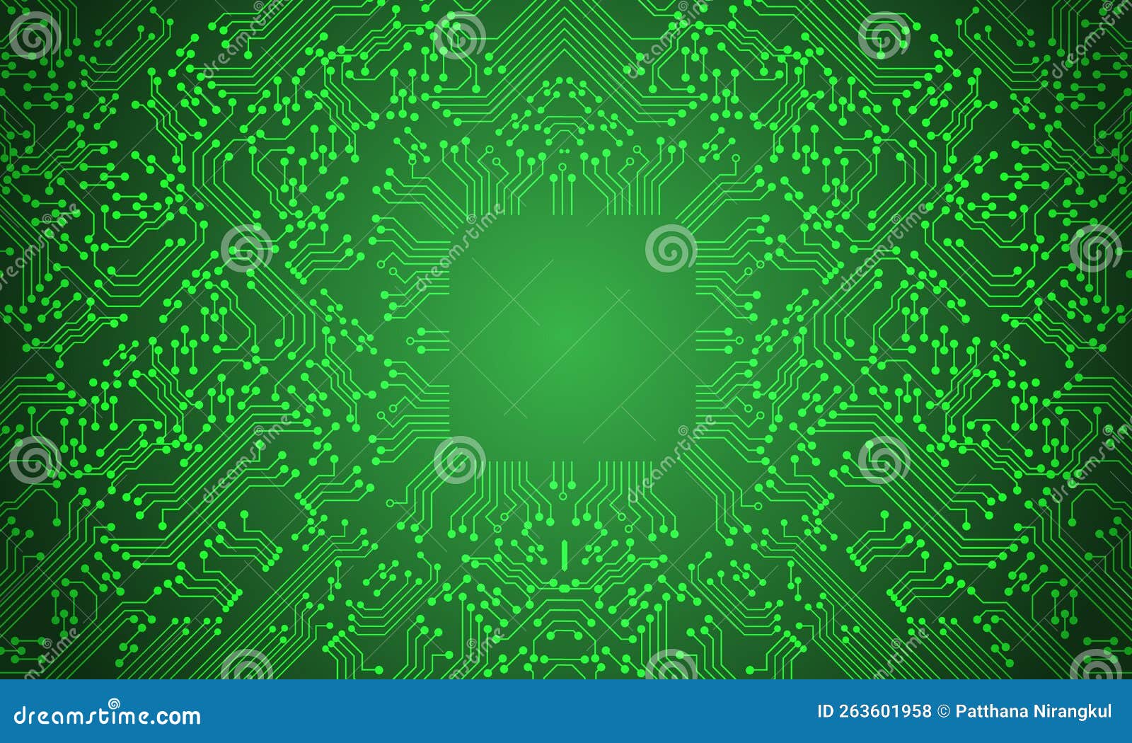 Green Circuit Line Technology Pattern on White Background Vector Stock ...