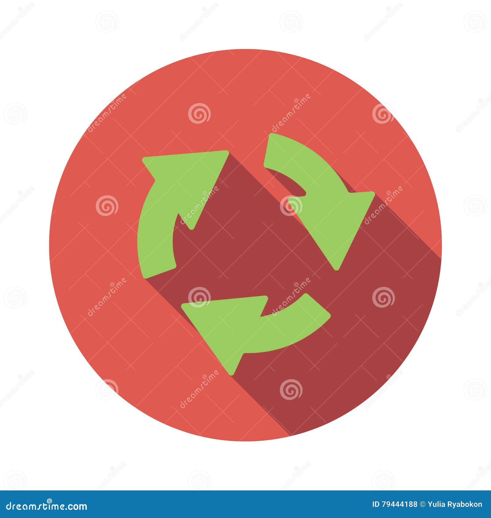 Green Circular Arrows Icon, Flat Style Stock Vector - Illustration of ...