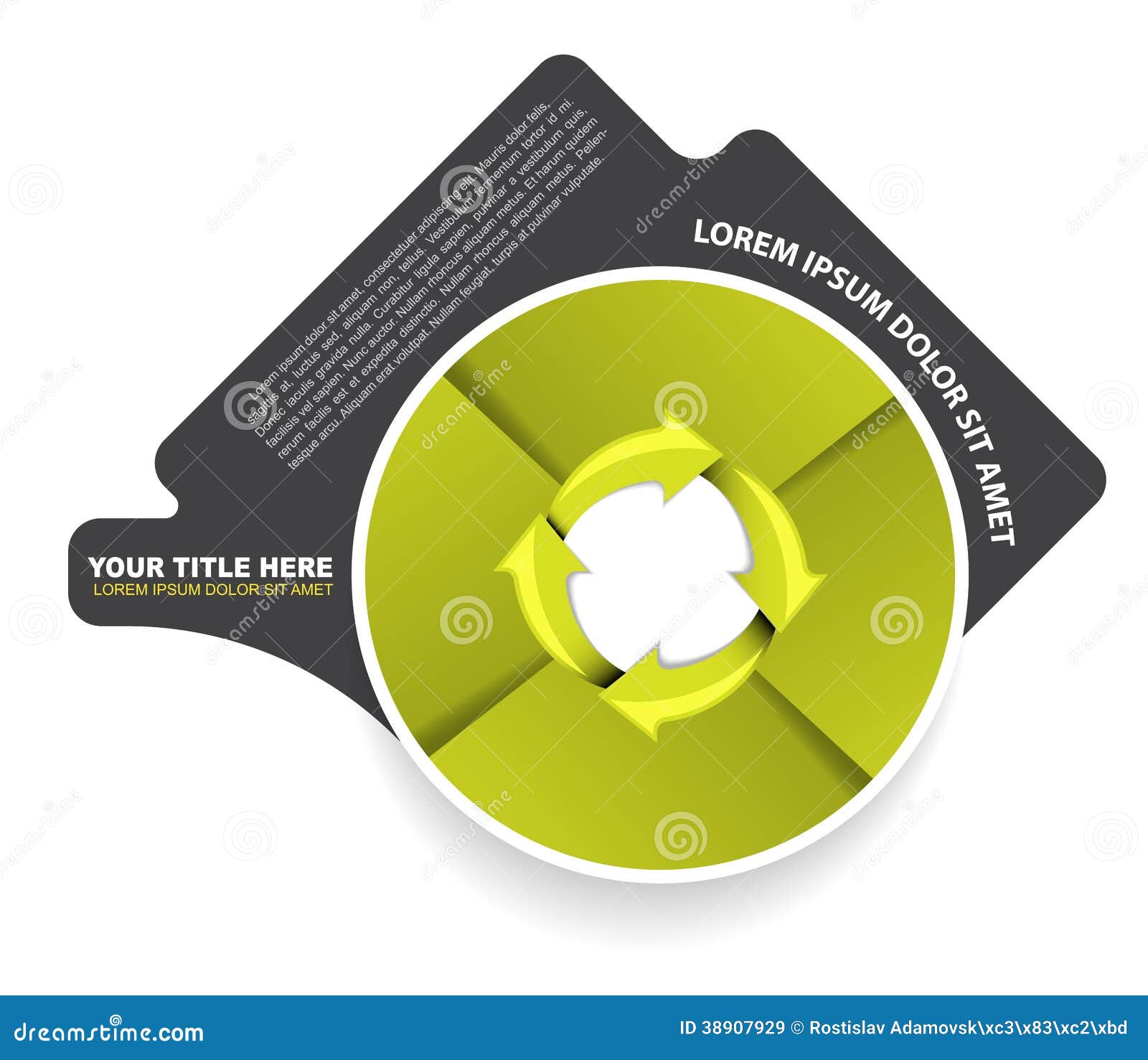 Green Circular Diagram with Arrows and Four Steps Stock Vector ...