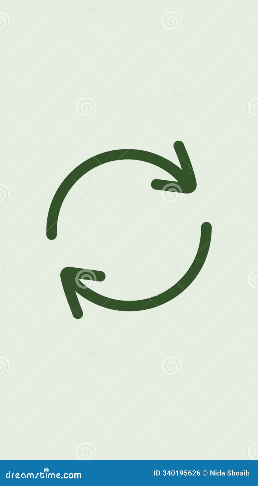 Green Circular Loop Arrow on Clean White Background, Simple, Striking ...