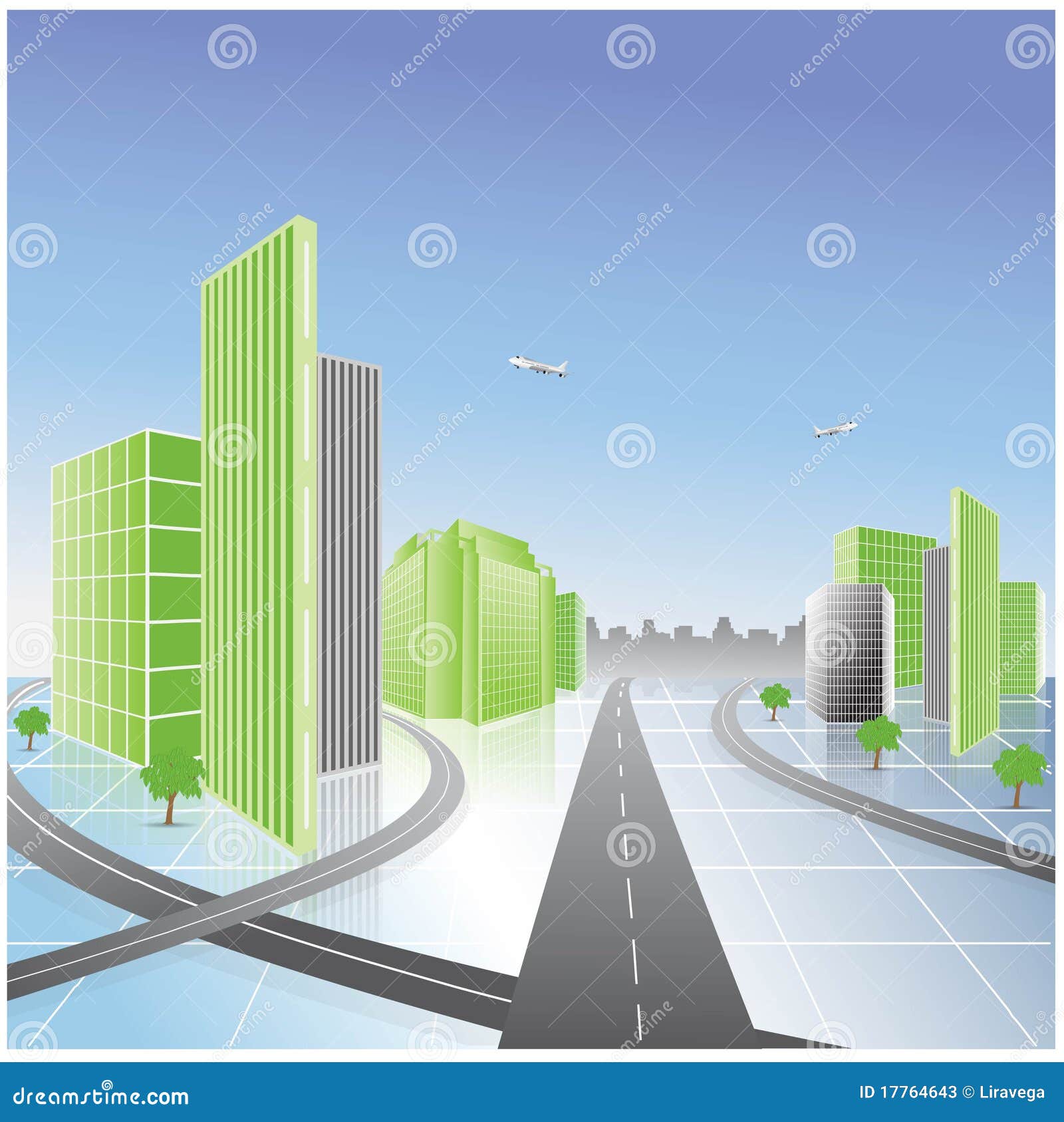 Green city stock vector. Illustration of ecology, graphic - 17764643