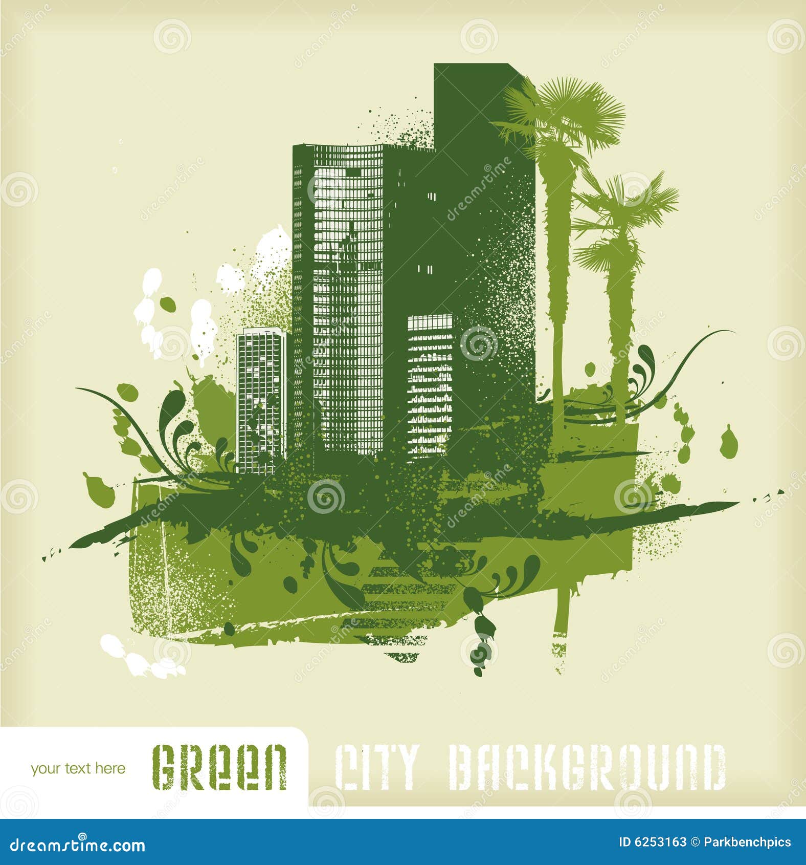 Green city background stock vector. Illustration of blotches - 6253163