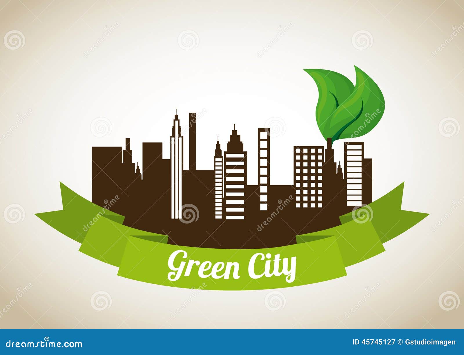 Green city design stock vector. Illustration of sustainability - 45745127