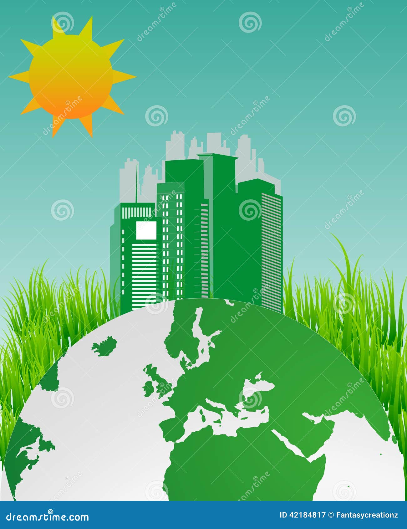 Green City stock vector. Illustration of city, design - 42184817