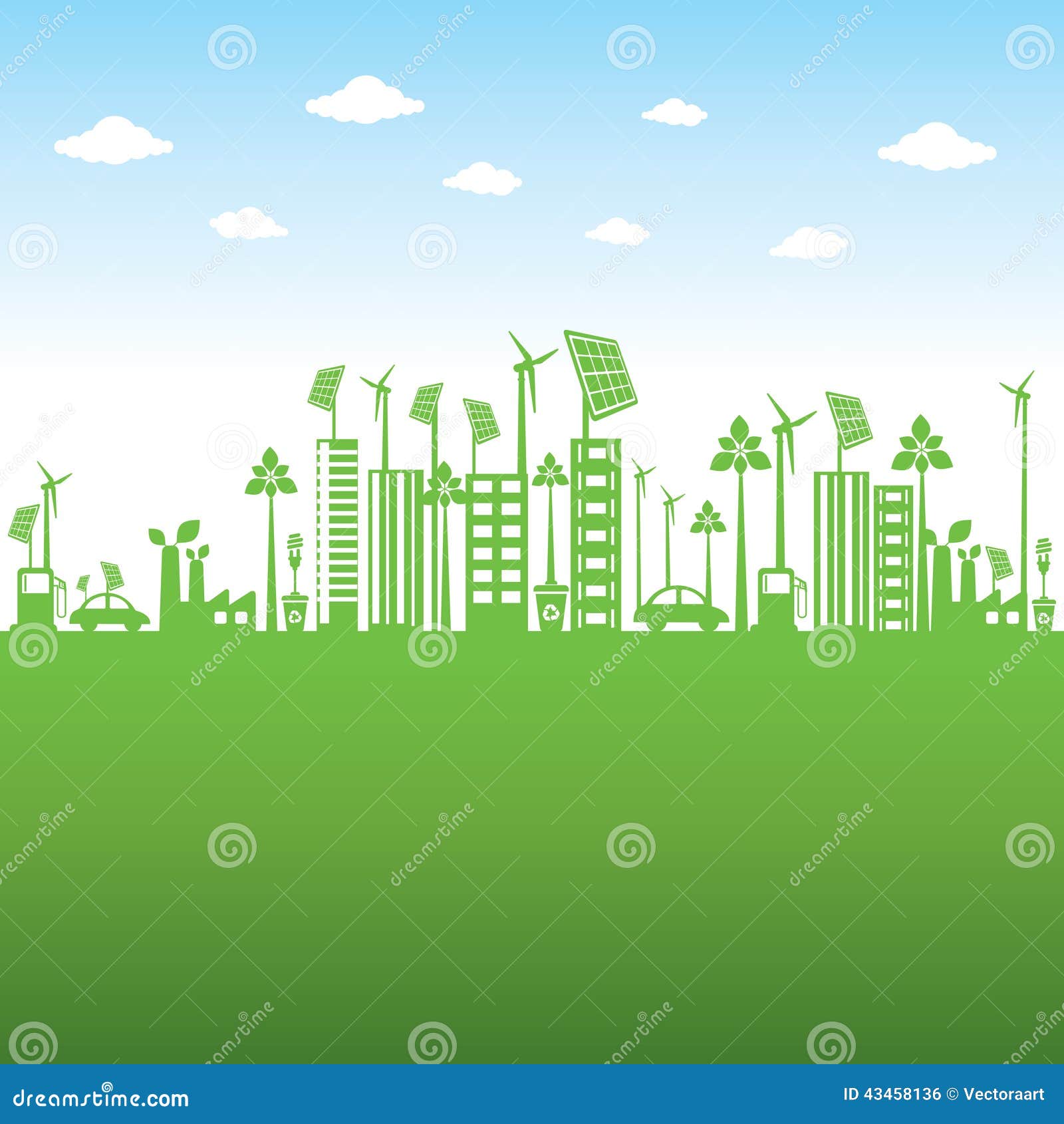 Green City or Go Green or Save Earth Concept Stock Vector ...