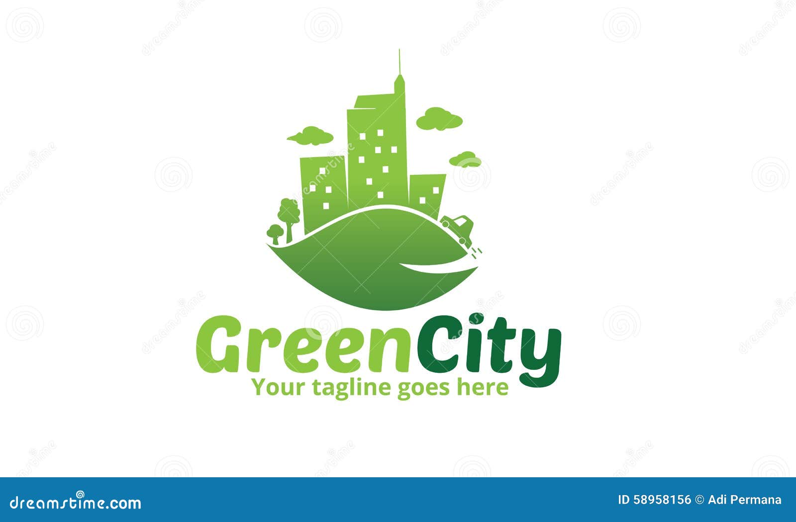 Green City Icon Logo stock vector. Illustration of company - 58958156