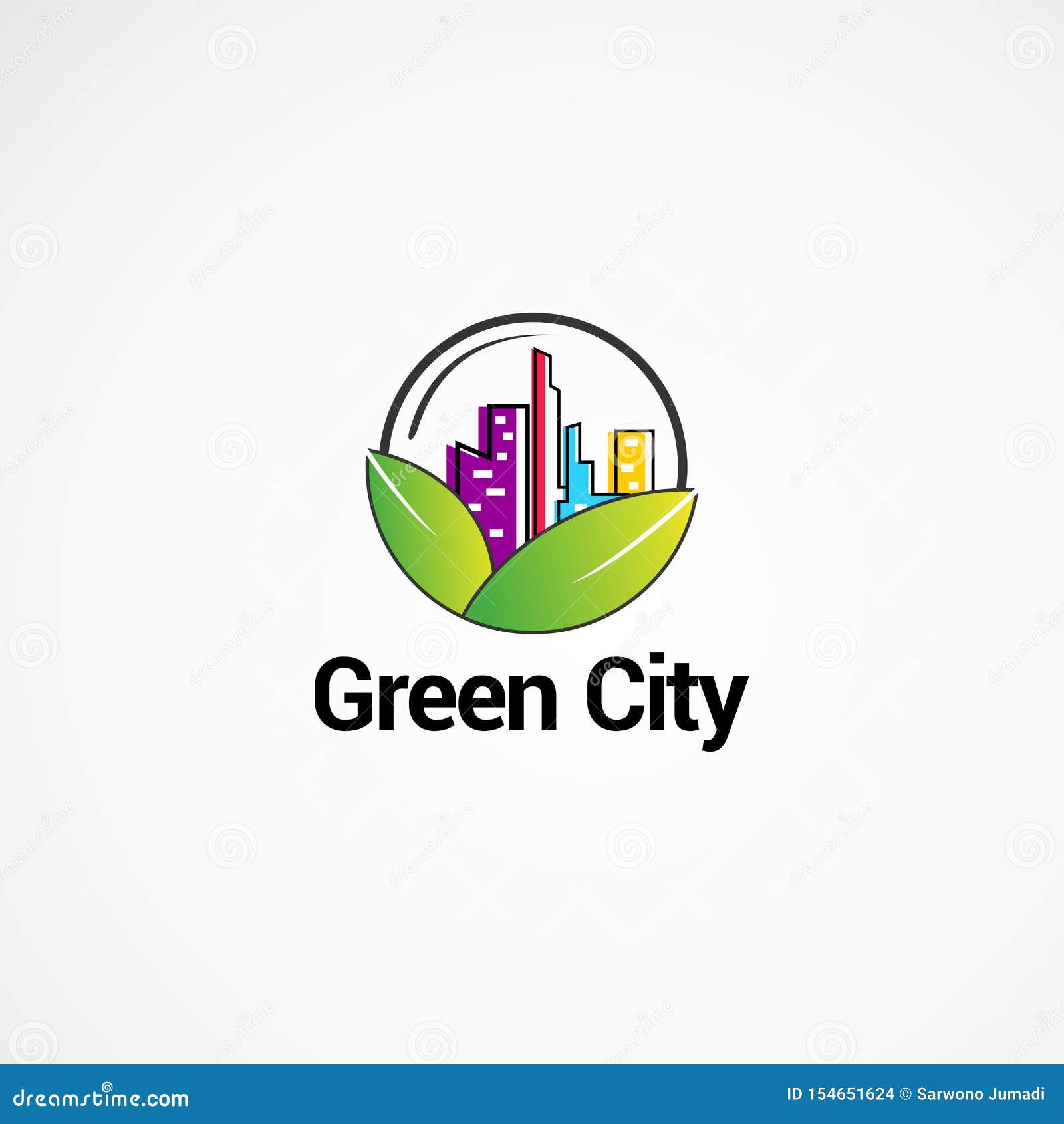 Green City Logo Vector Concept, Icon, Element, and Template for Company ...