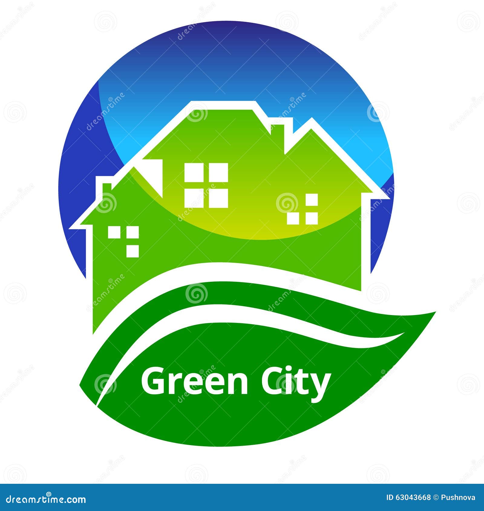 Green City Sign stock vector. Illustration of house, environment - 63043668