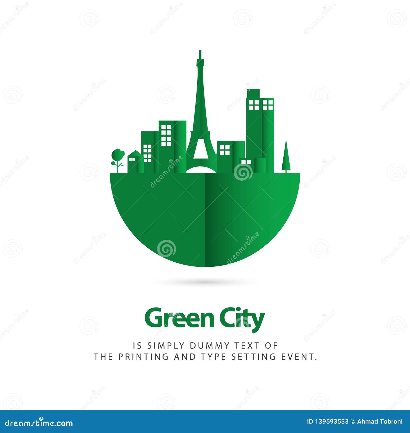 Green City Vector Template Design Illustration Stock Vector ...